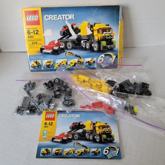 Lego | Toys | Lego Creator 489 6 In 1 Models Tractors Semi Trucks Black ...